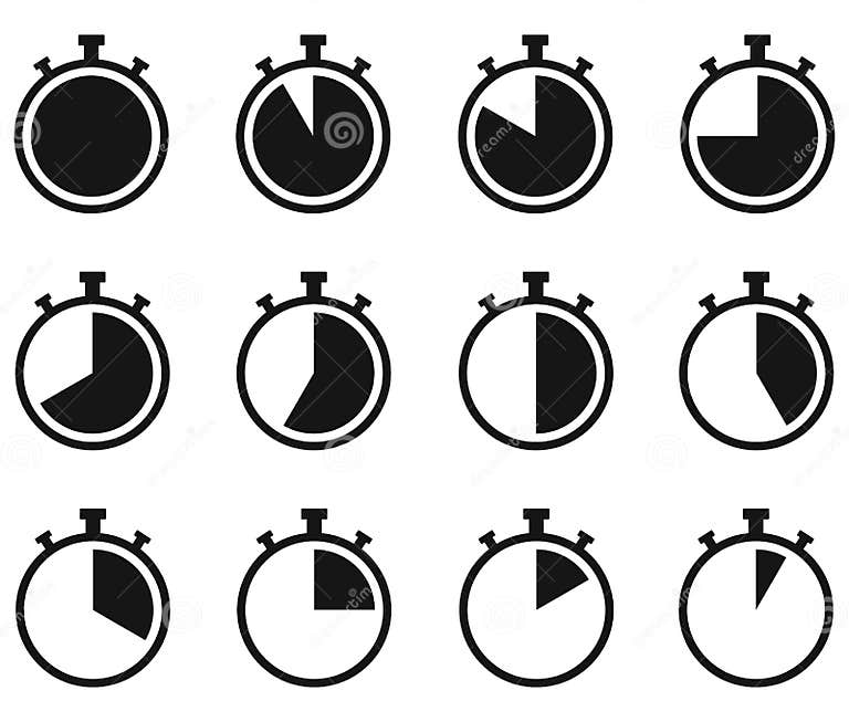 Timer Collection, Vector Stopwatch Icon. EPS 10 Stock Vector ...