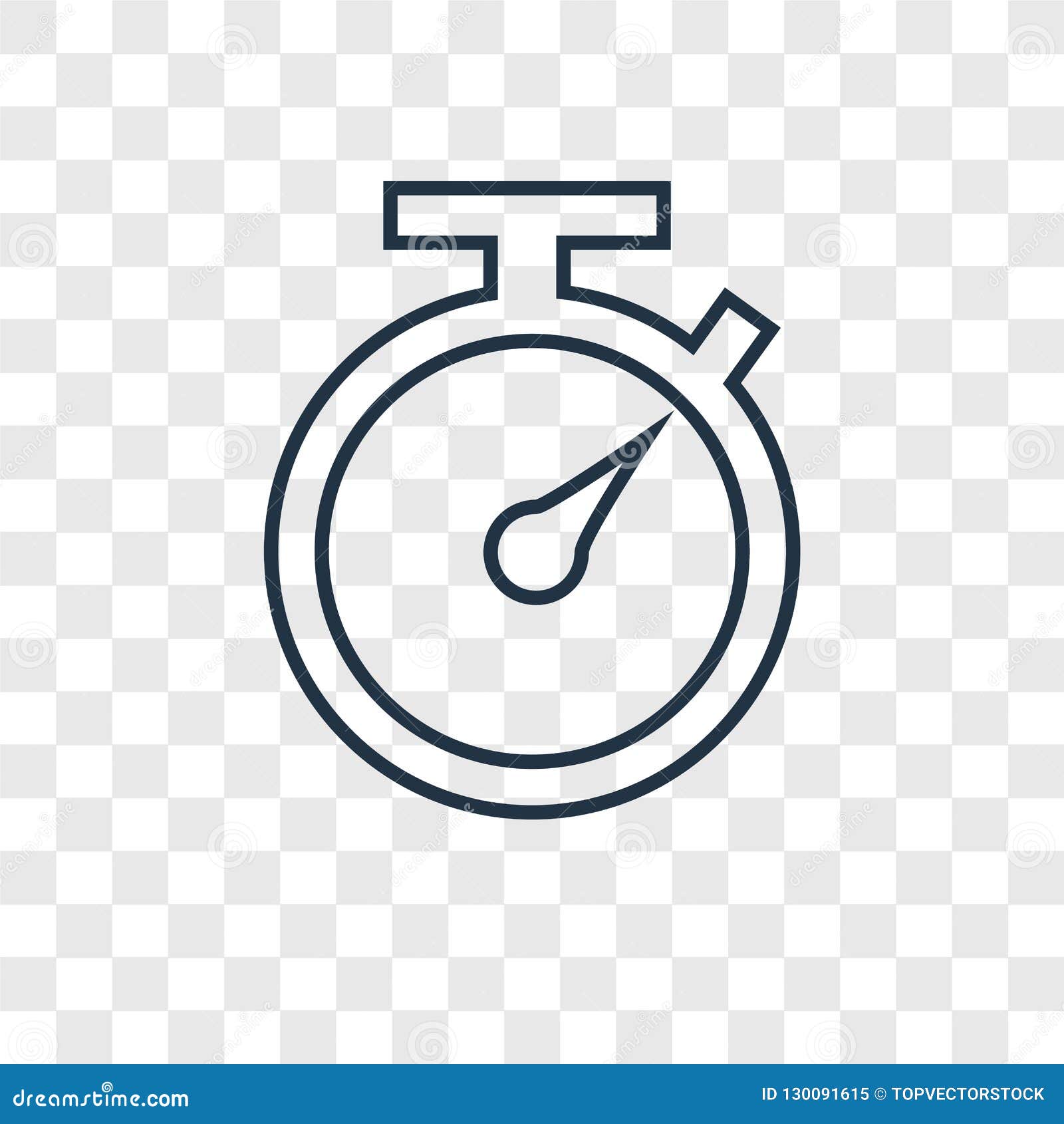 Timer Concept Vector Linear Icon Isolated on Transparent Background ...