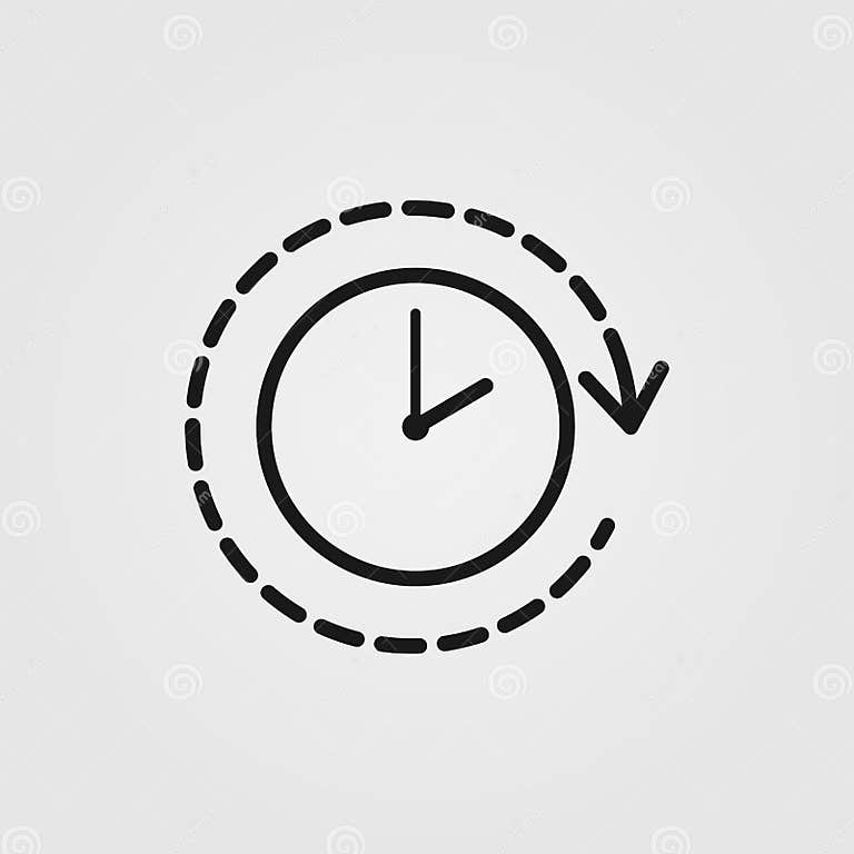 Timer, Countdown Clock Icon. Clockwise Direction Symbol. Passage of ...