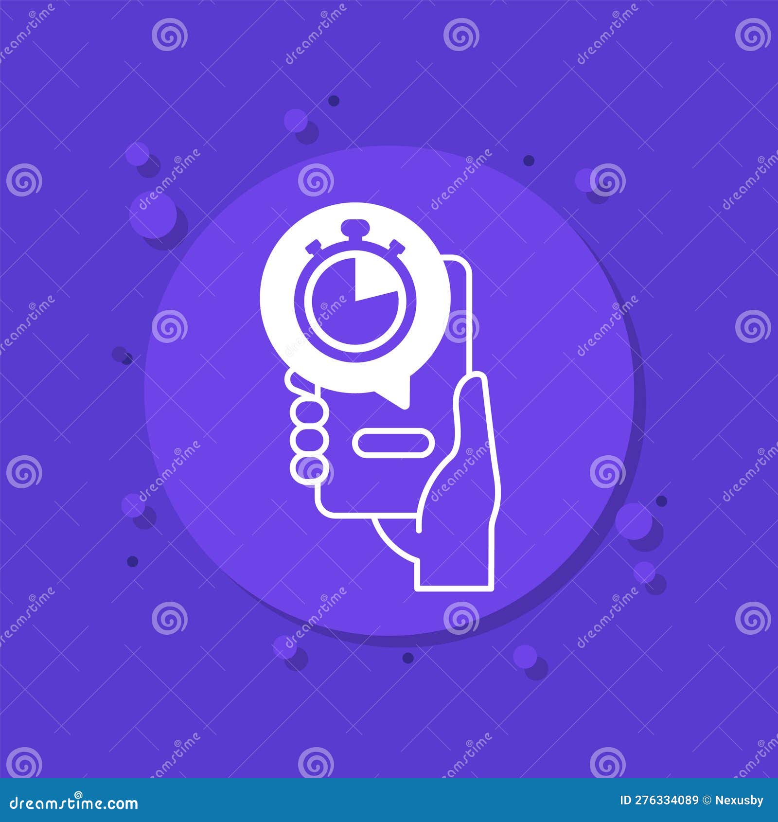 Timer, Countdown Icon with a Phone in Hand Stock Vector - Illustration ...