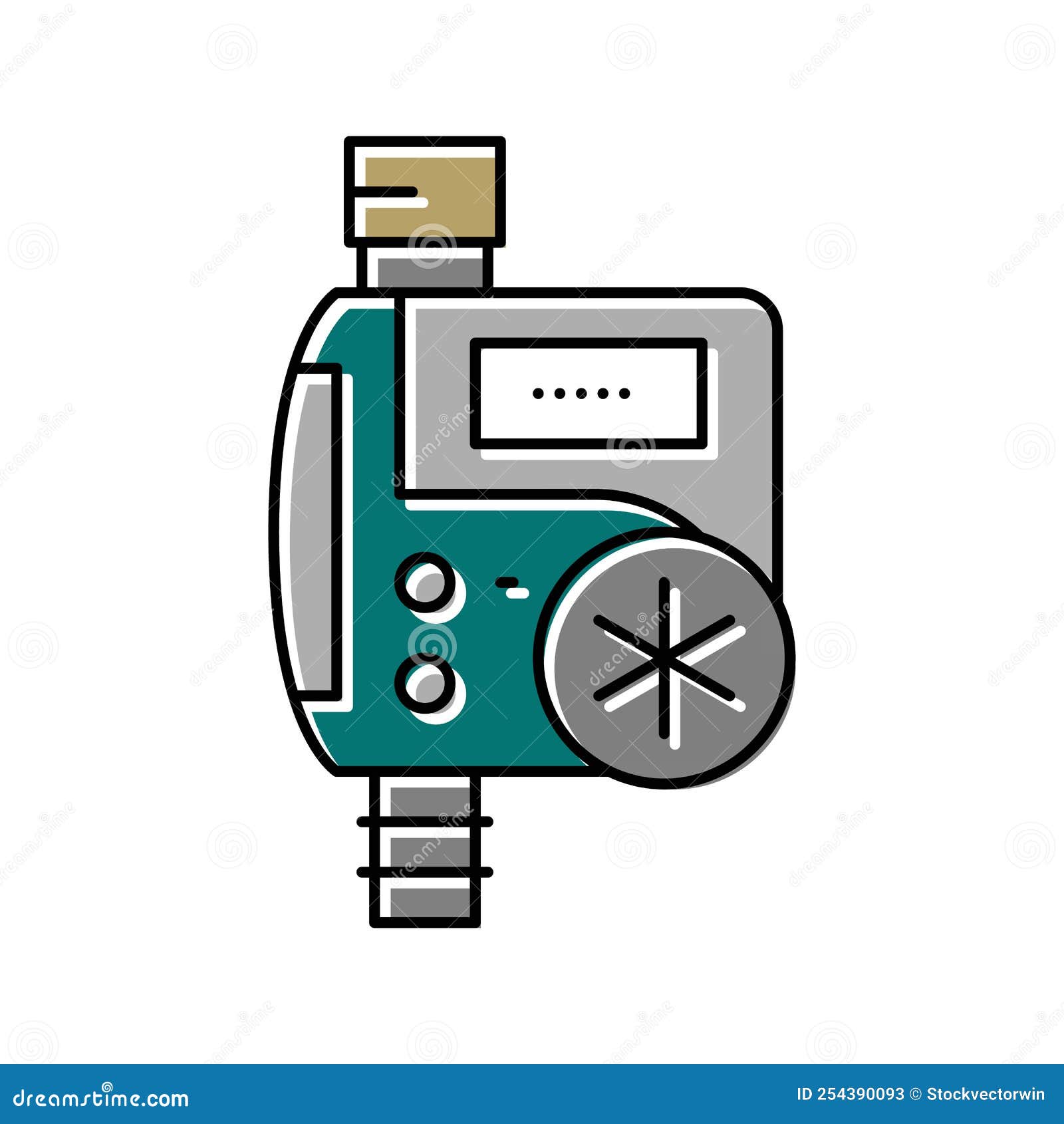 Timer Drip Water Irrigation Color Icon Vector Illustration Stock Vector ...
