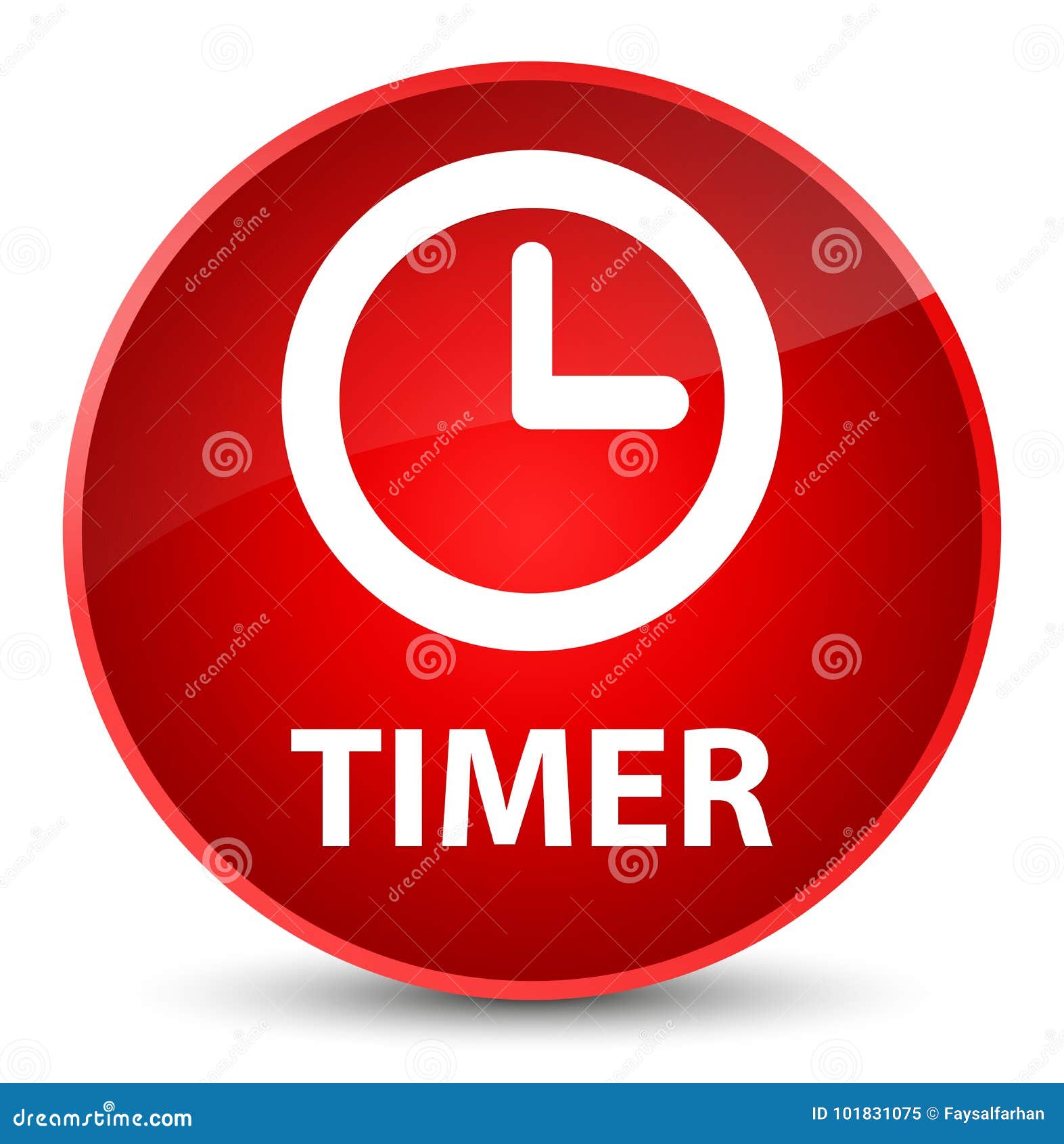 Timer Elegant Red Round Button Stock Illustration - Illustration of ...