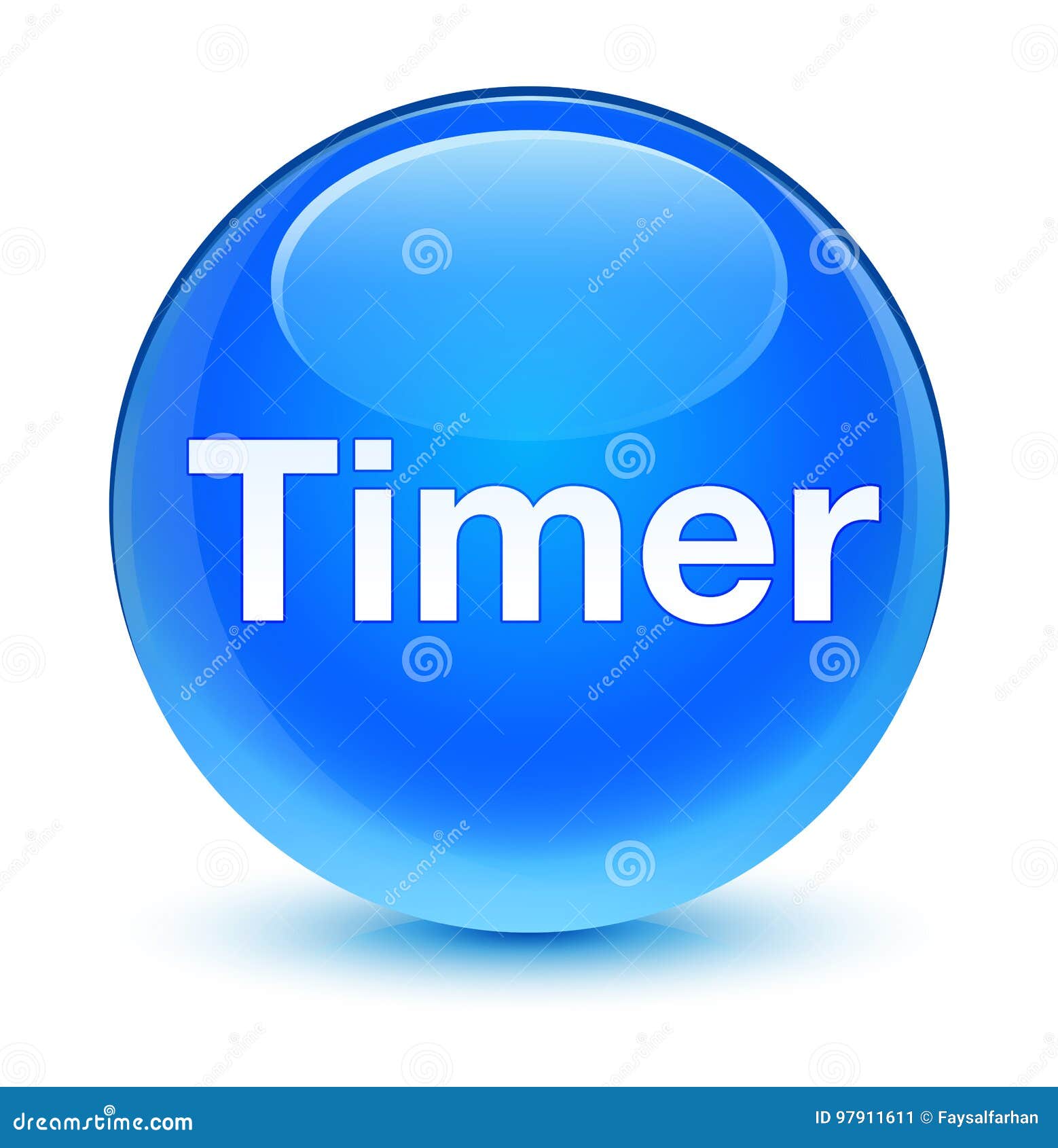 Timer Glassy Cyan Blue Round Button Stock Illustration - Illustration ...
