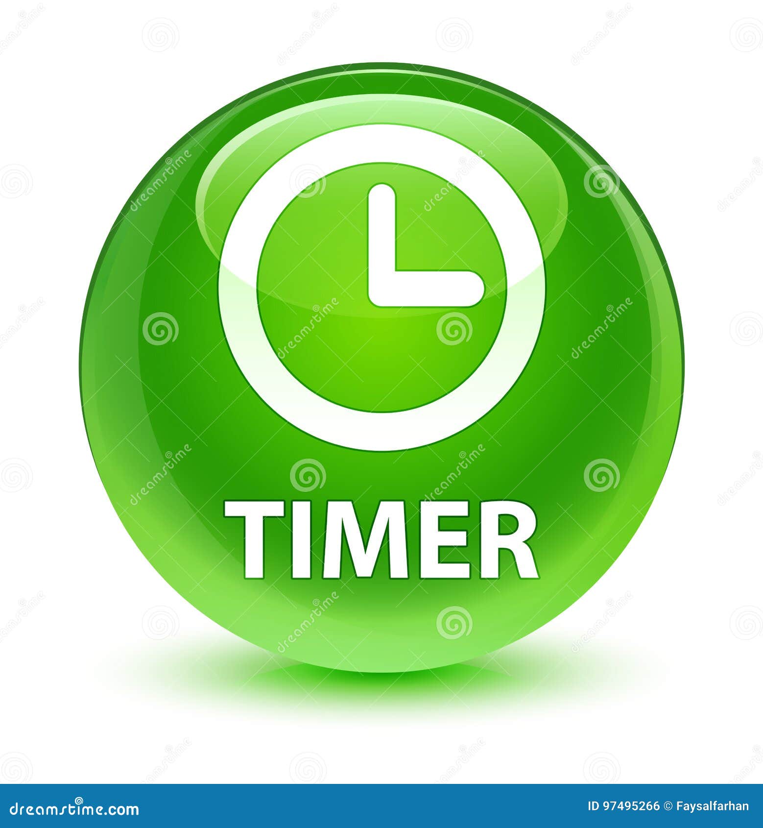 Timer Glassy Green Round Button Stock Illustration - Illustration of ...