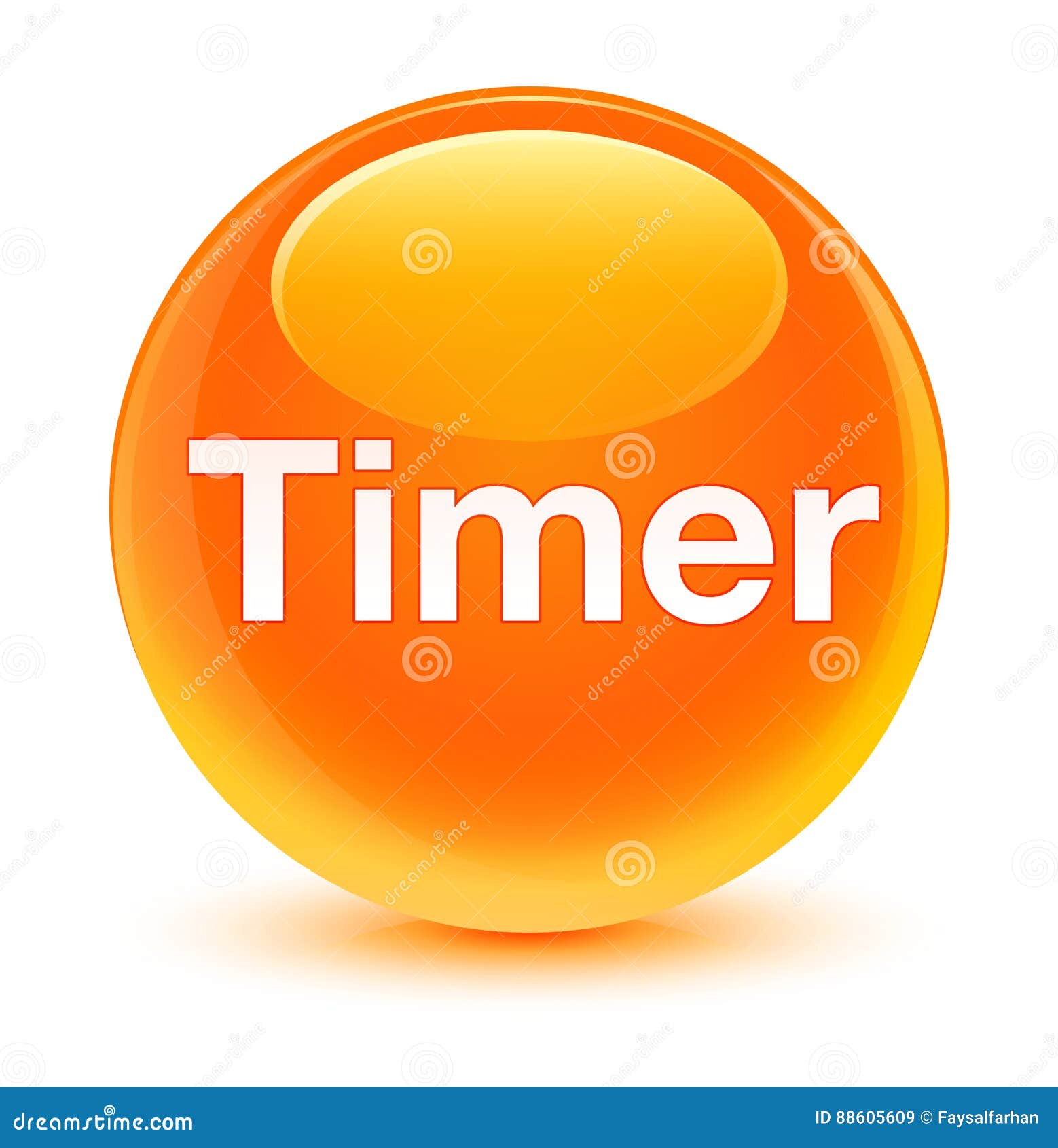 Timer Glassy Orange Round Button Stock Illustration - Illustration of ...