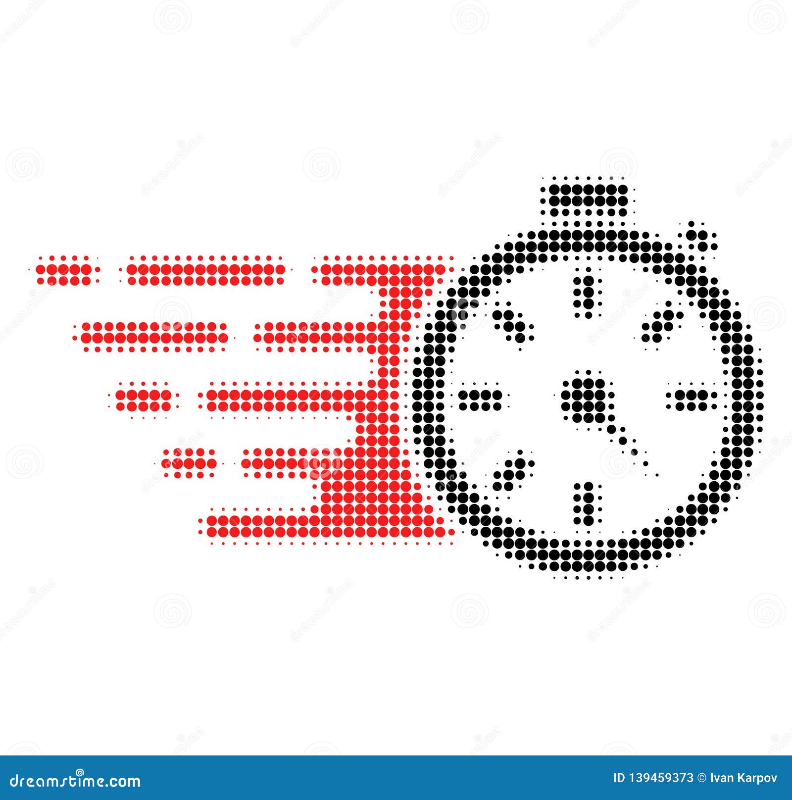 Timer Halftone Dotted Icon with Fast Rush Effect Stock Vector ...