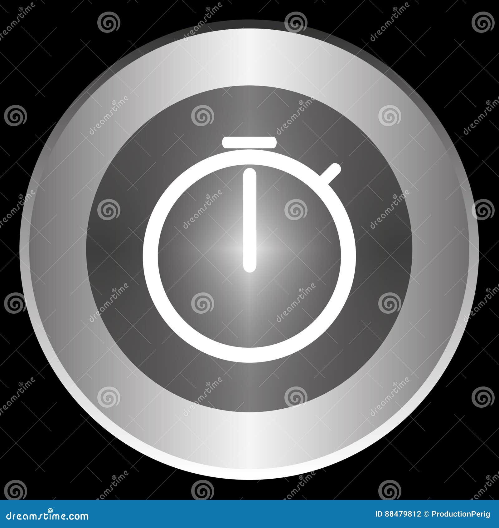Timer Icon on a Circle Isolated on a Black Background Stock Photo ...