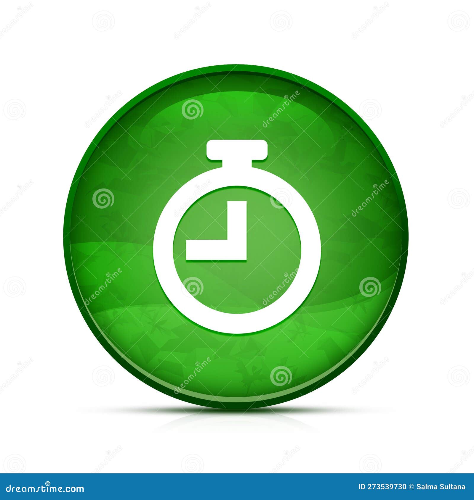 Timer Icon on Classy Splash Green Round Button Illustration Stock ...
