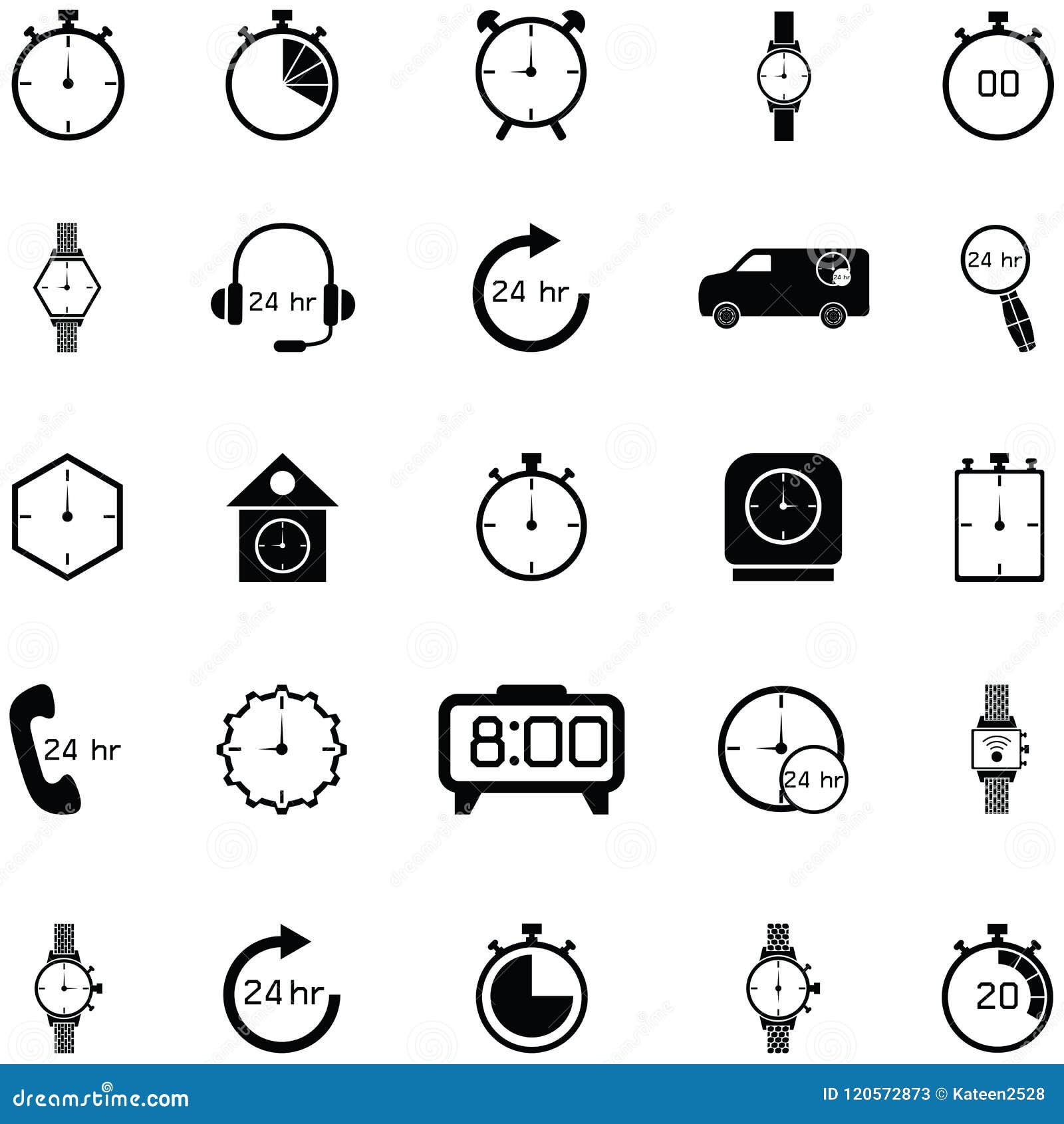 Timer icon set stock vector. Illustration of sign, instrument - 120572873