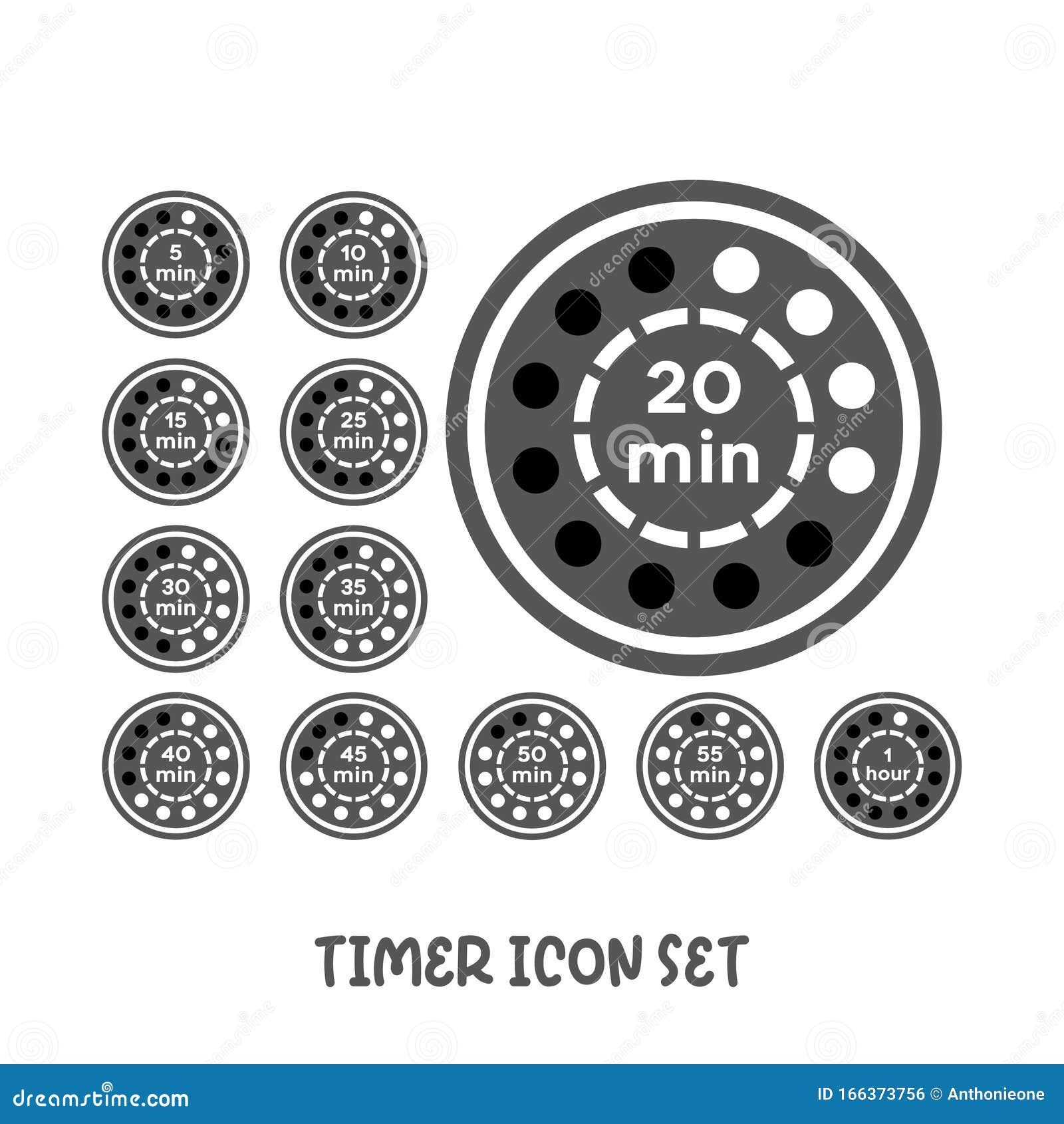 Timer Icon Set Simple Flat Style Vector Illustration Stock Vector ...