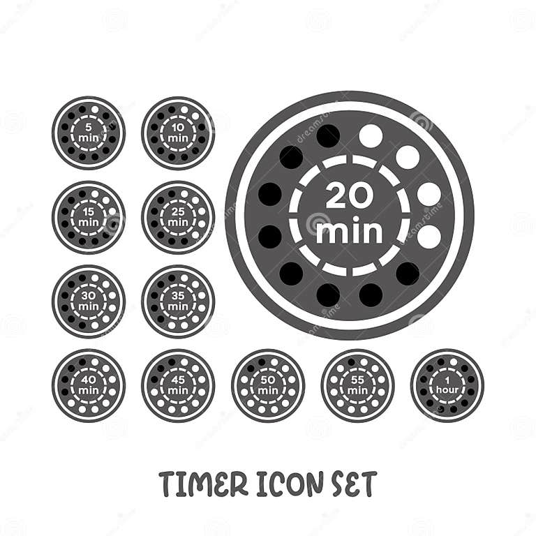 Timer Icon Set Simple Flat Style Vector Illustration Stock Vector ...