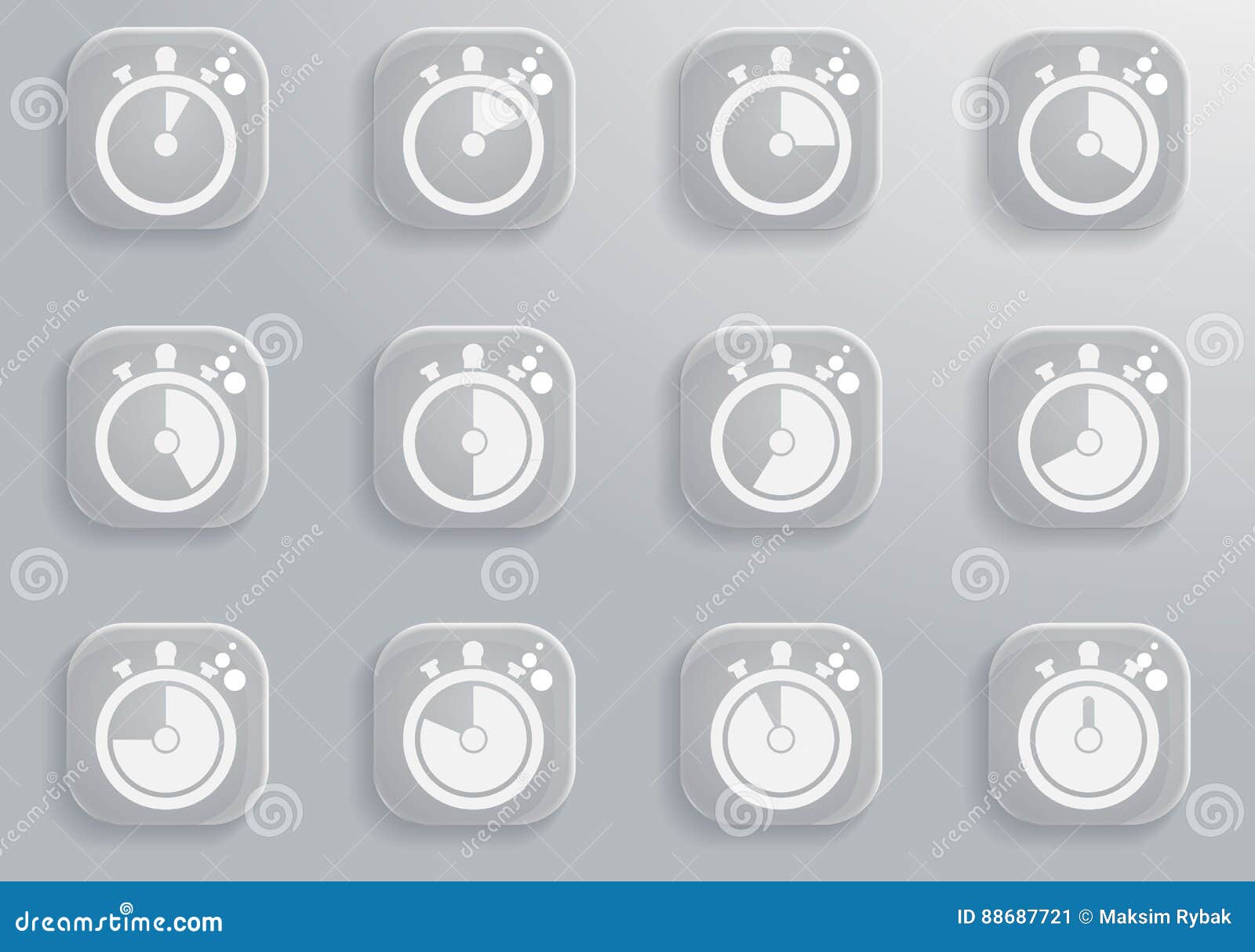 Timer Icon Set stock illustration. Illustration of element - 88687721