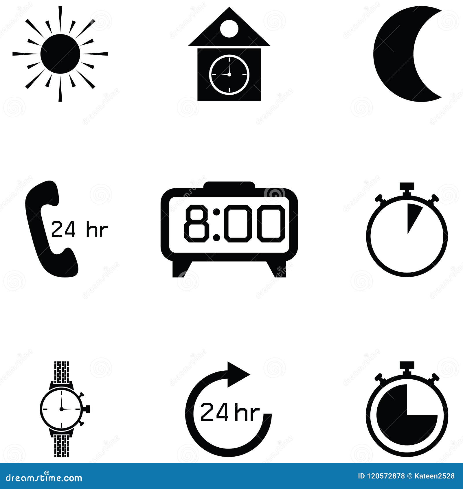 Timer icon set stock vector. Illustration of countdown - 120572878