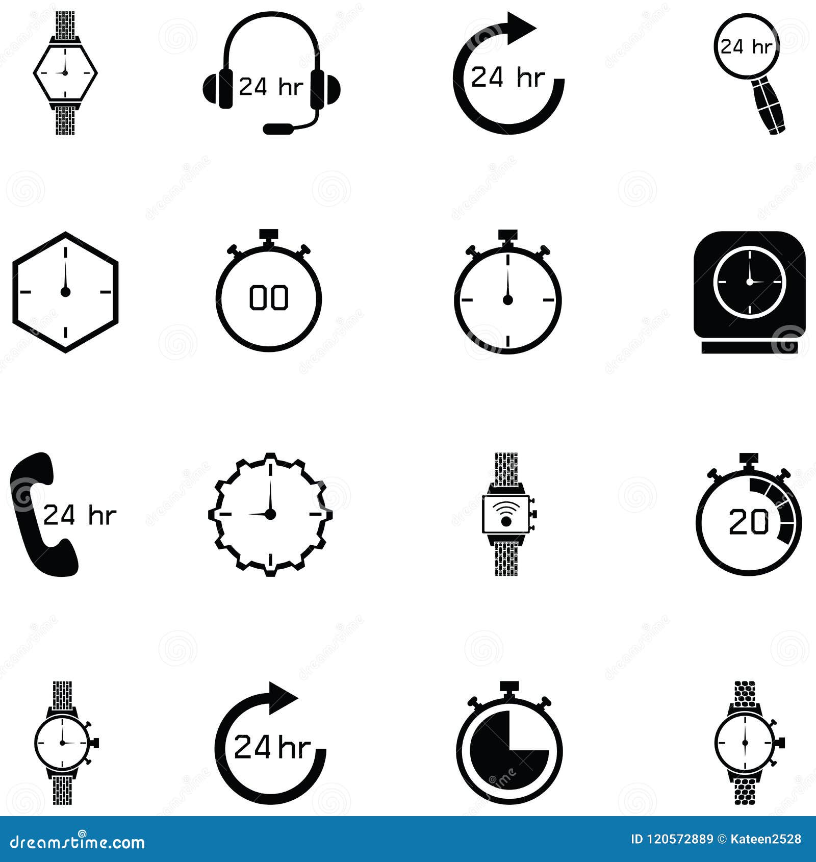 Timer icon set stock vector. Illustration of stopwatch - 120572889