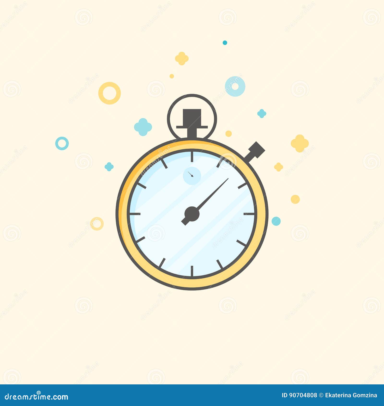 Timer Icon Vector. Waiting, Time and Clock Concept. Flat Style Color ...
