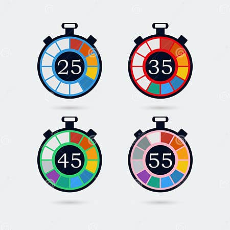 Timer Icons with Color Gradation. Vector Illustration Stock Vector ...