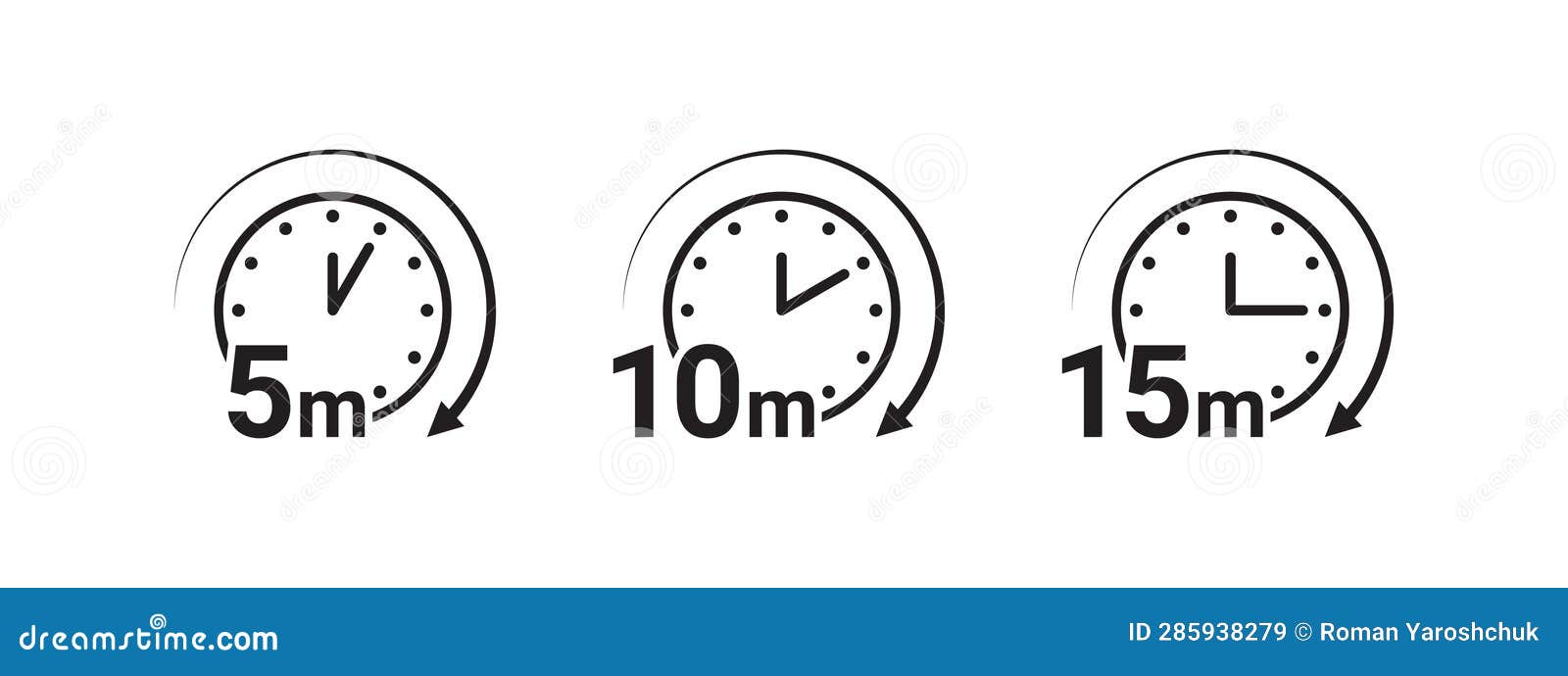 Timer Icons. Cooking Time Icons. Timer Symbols Stock Illustration ...