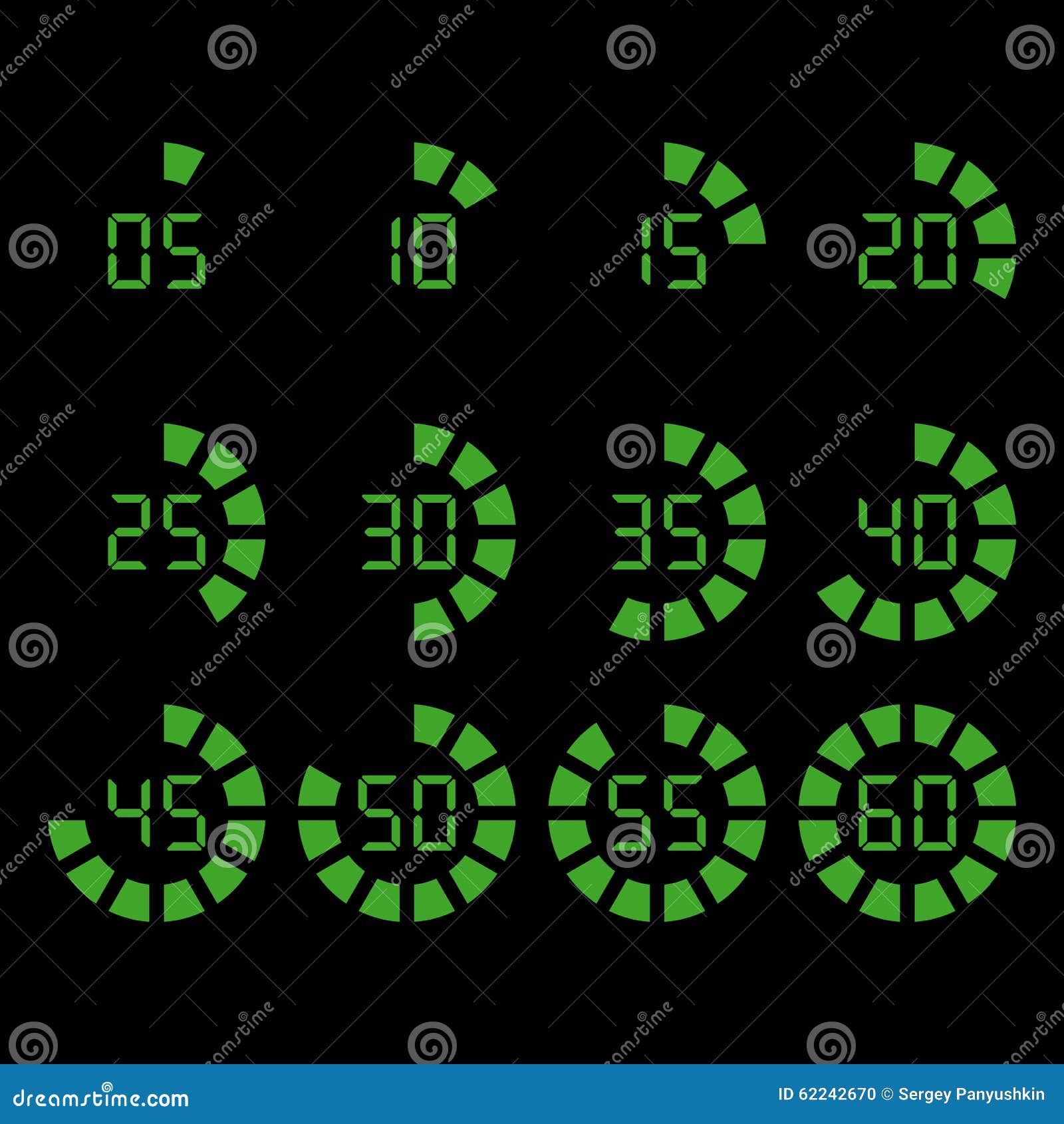 Timer icons set stock vector. Illustration of element - 62242670