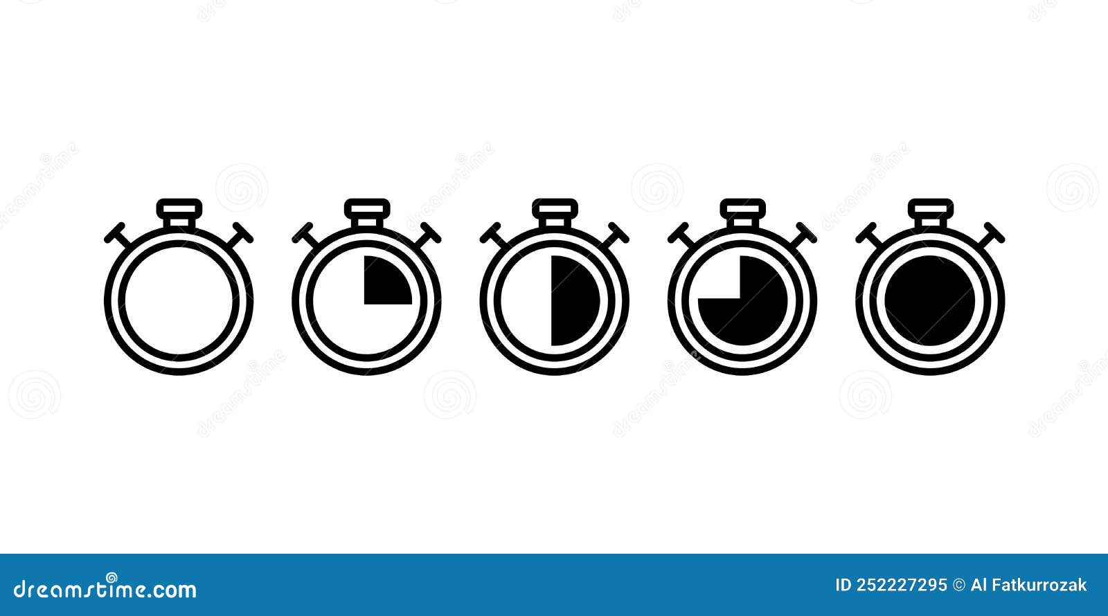 Timer Icons on a White Background. Countdown in the Form of a Timer on ...