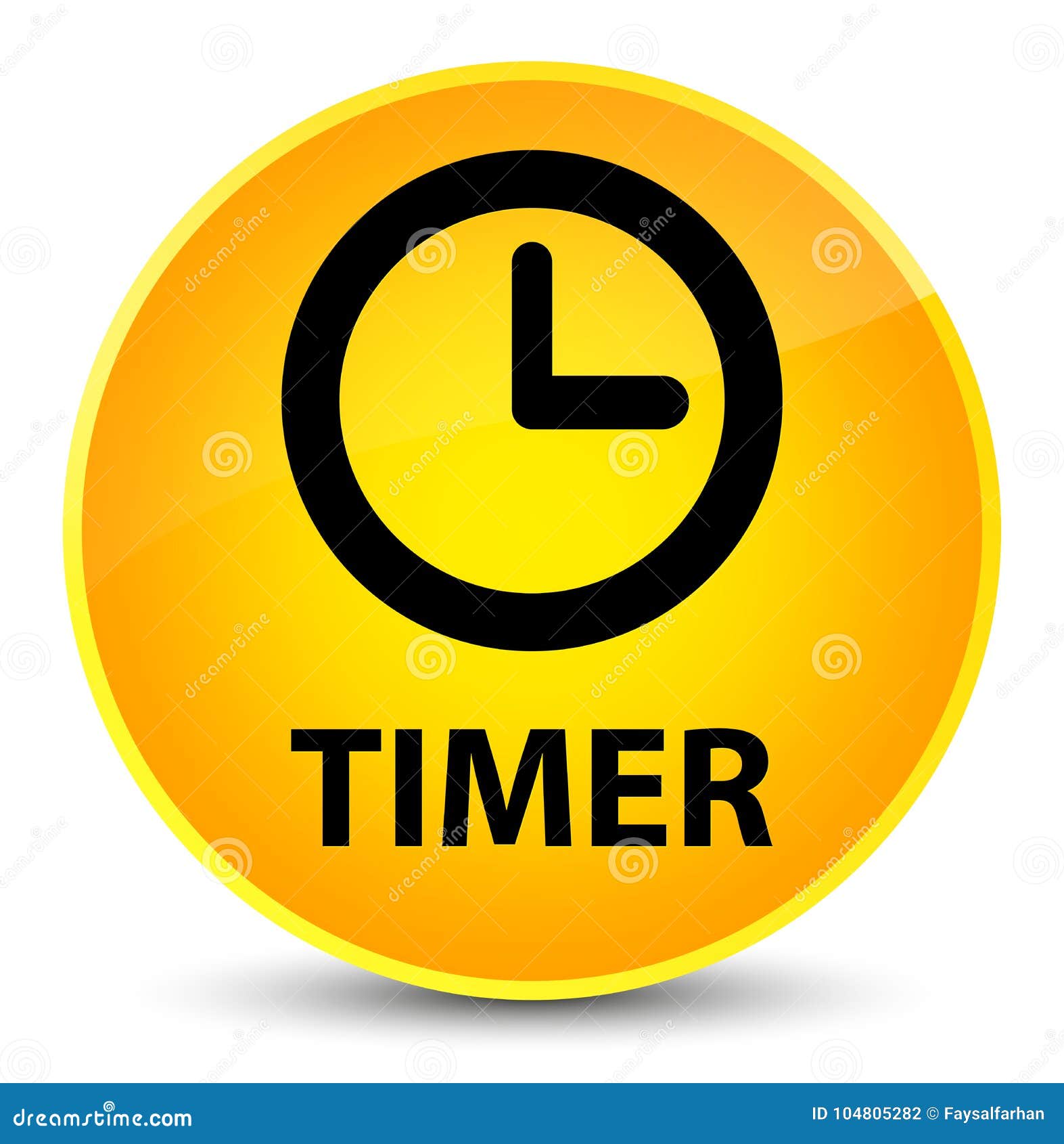 Timer Elegant Yellow Round Button Stock Illustration - Illustration of ...