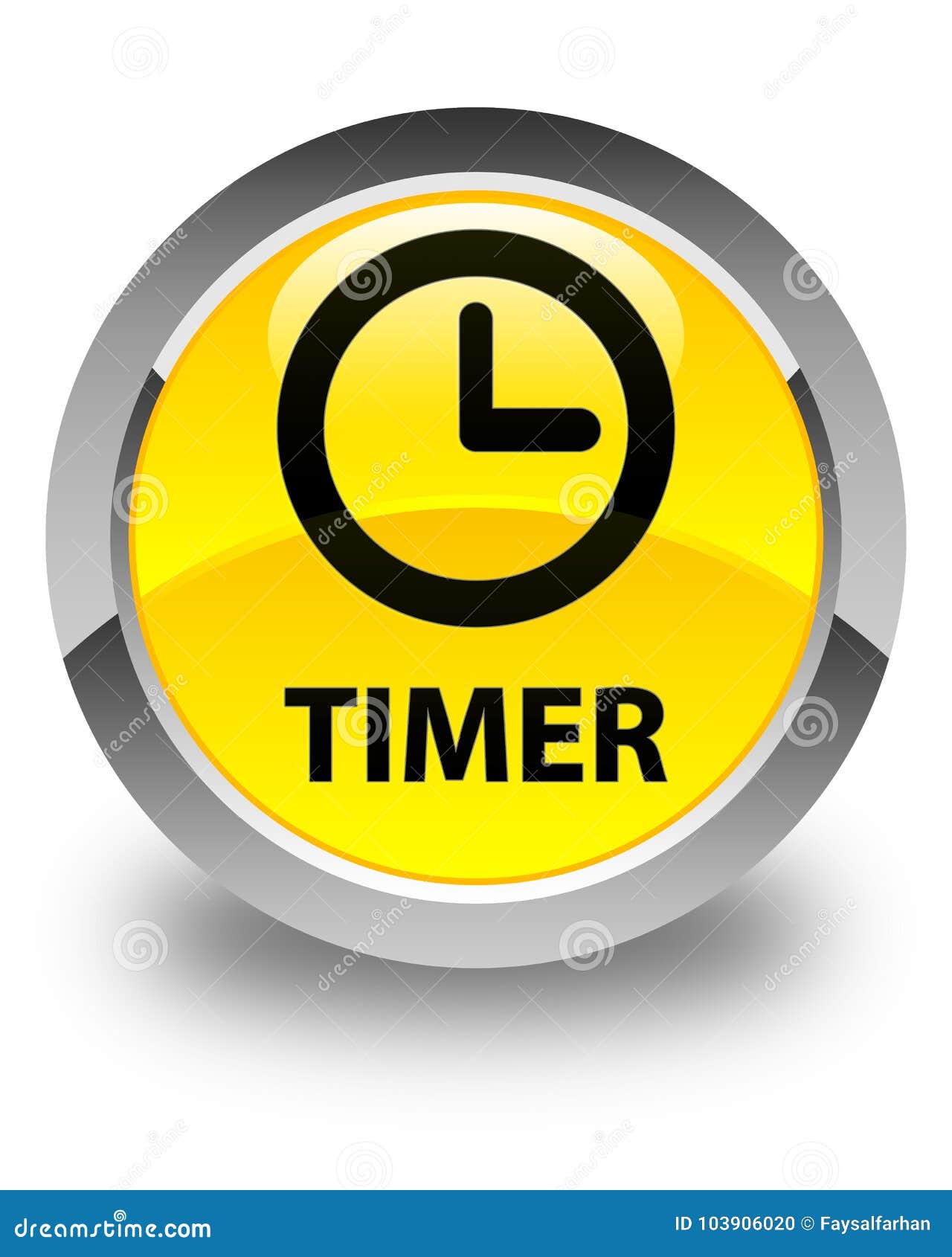 Timer Glossy Yellow Round Button Stock Illustration - Illustration of ...