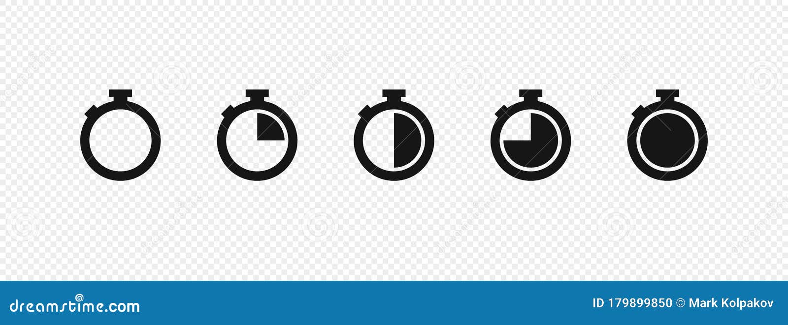 Timer Isolated Icons on Transparent Background. Set for Concept Design ...