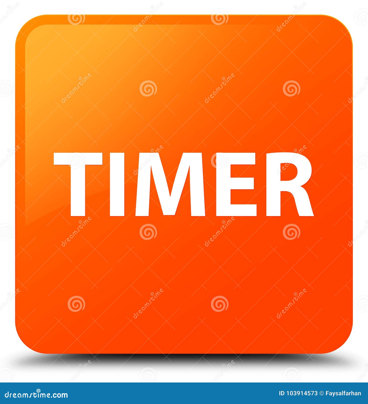 Timer orange square button stock illustration. Illustration of orange ...