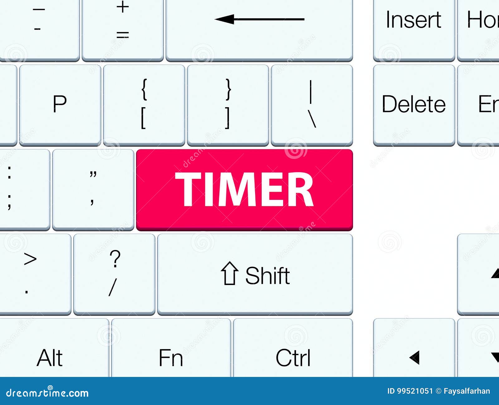 Timer pink keyboard button stock illustration. Illustration of pink ...