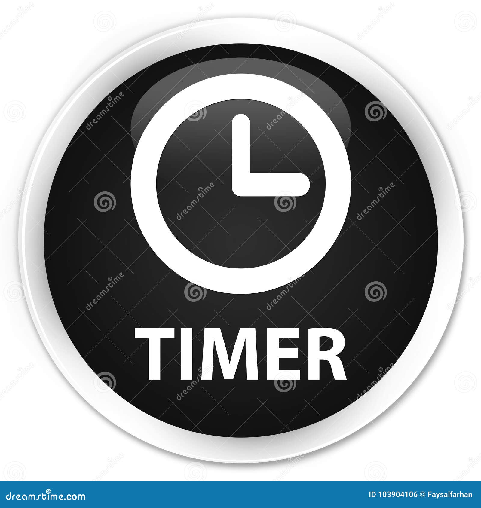Timer Premium Black Round Button Stock Illustration - Illustration of ...