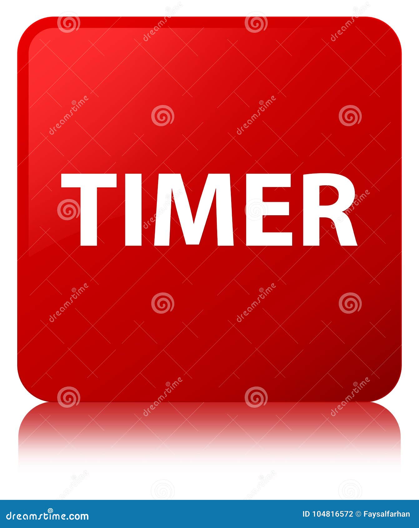 Timer red square button stock illustration. Illustration of timer ...