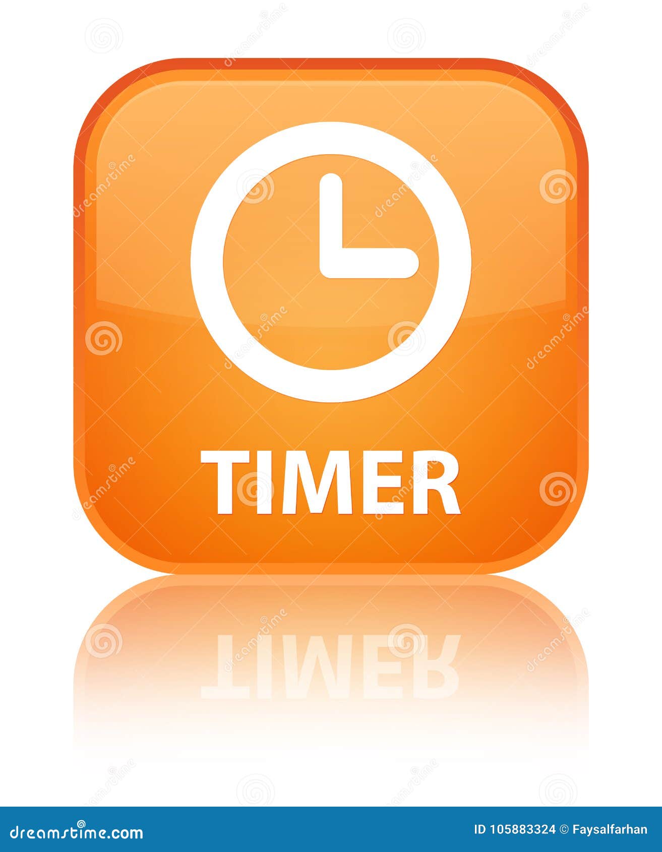 Timer Special Orange Square Button Stock Illustration - Illustration of ...