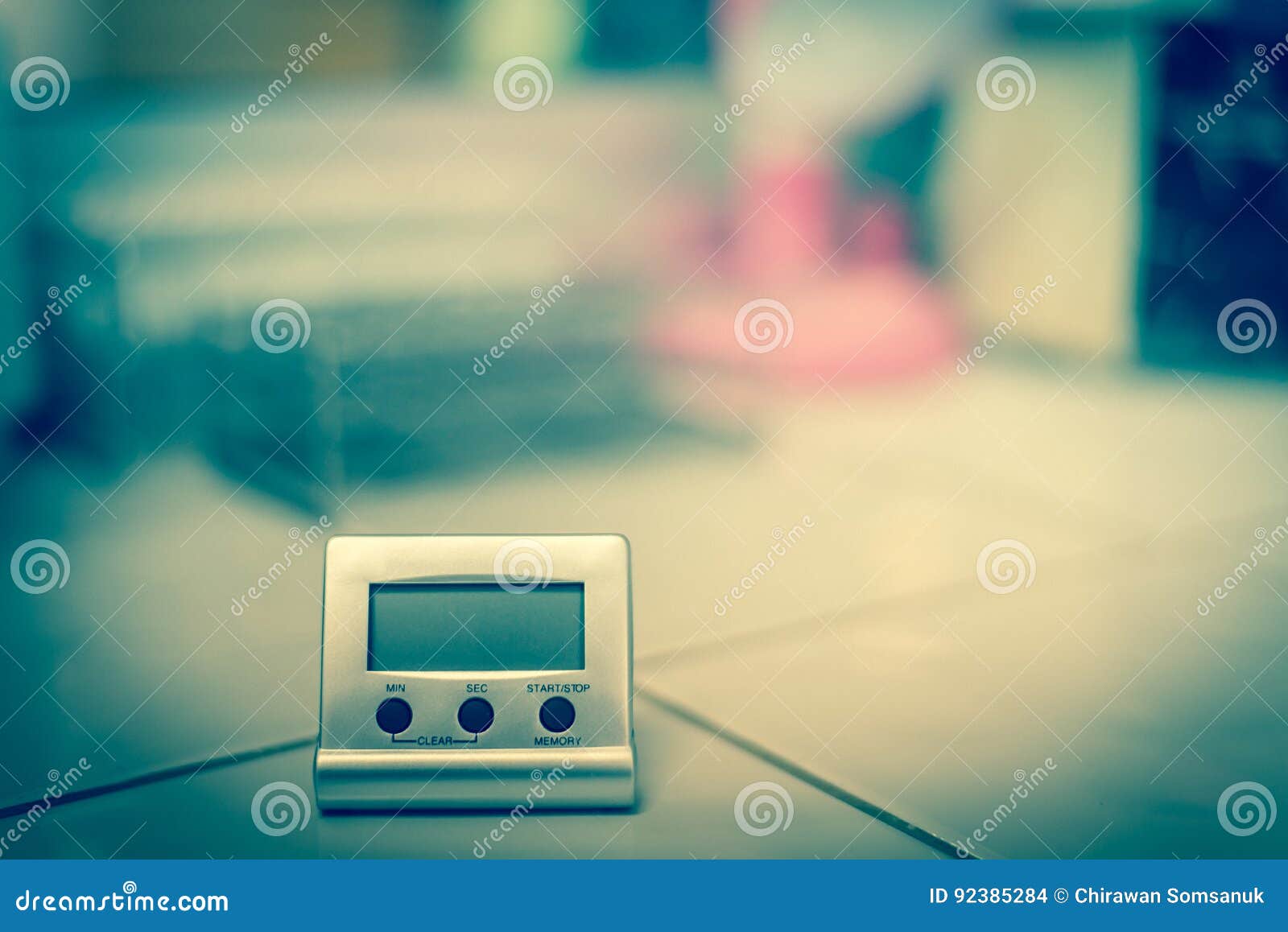 Timer Laboratory Equipment in Blue Tone Stock Photo - Image of business ...