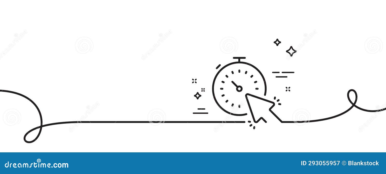 Timer Line Icon. Time or Clock Sign. Continuous Line with Curl. Vector Stock Vector ...