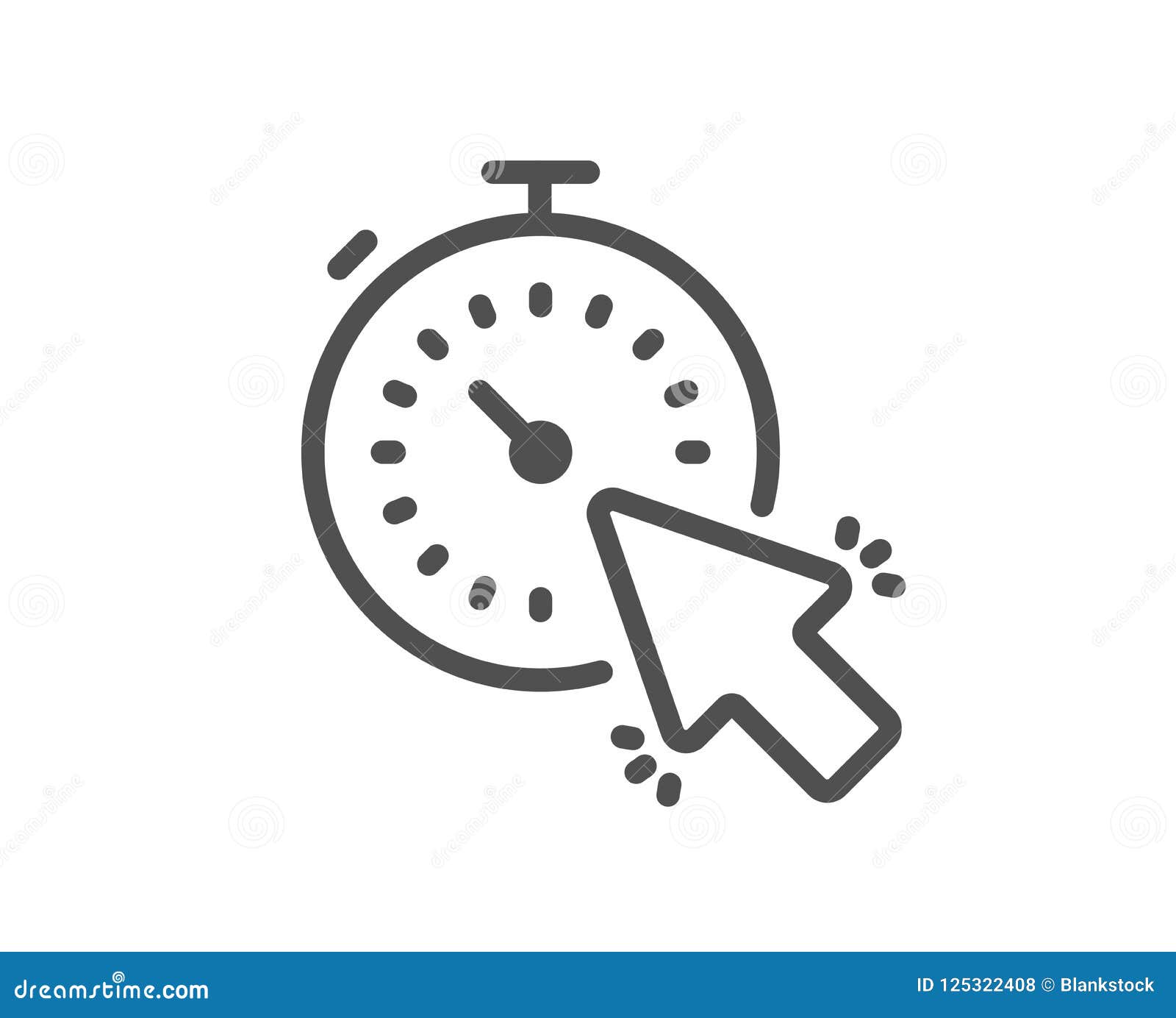 Timer Line Icon. Time or Clock Sign Stock Vector - Illustration of ...