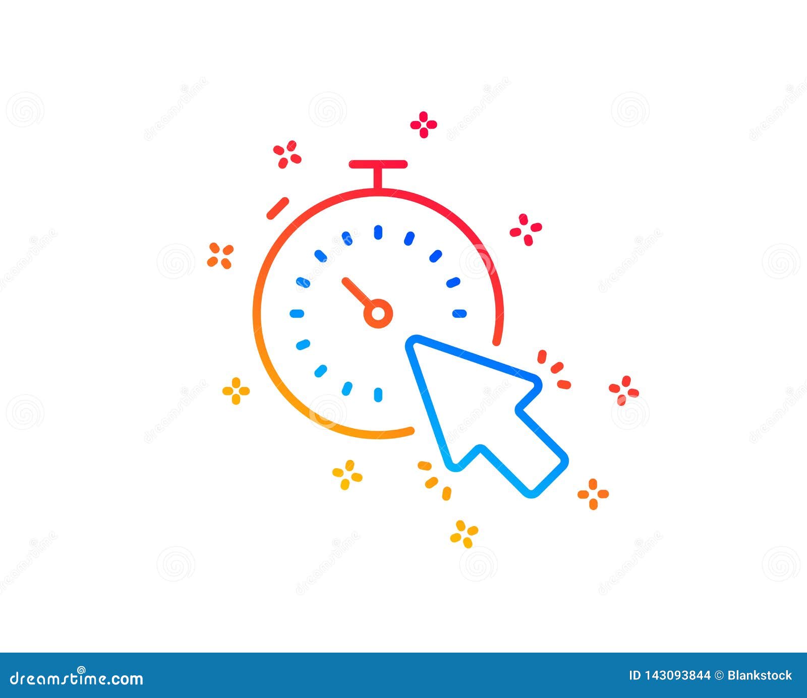 Timer Line Icon. Time or Clock Sign. Vector Stock Vector - Illustration ...