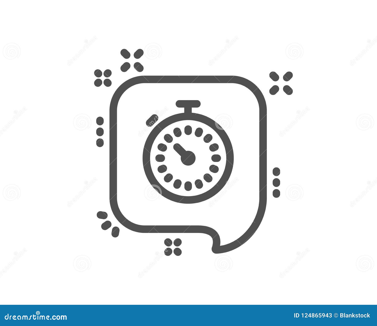 Timer Line Icon. Time or Clock Sign. Stock Vector - Illustration of fast, design: 124865943