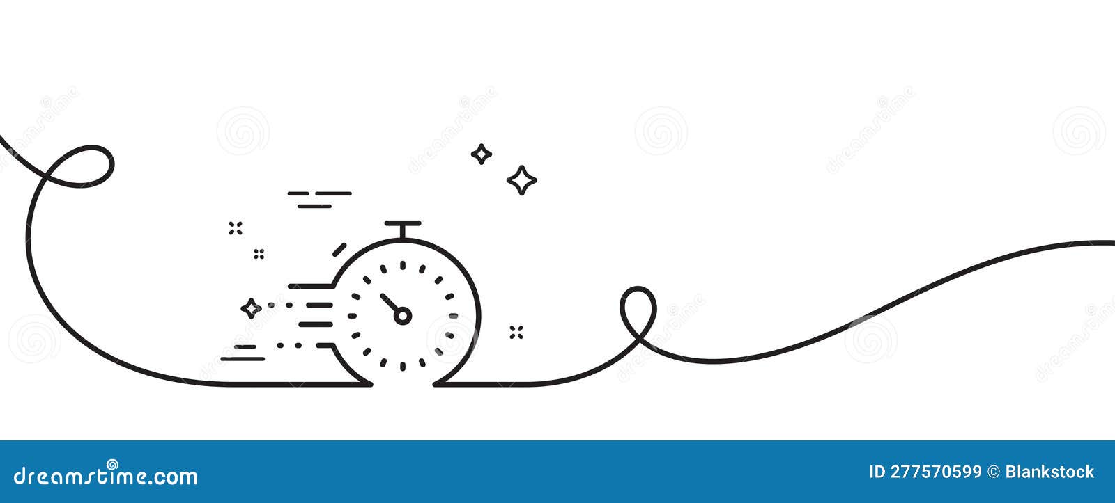 Timer Line Icon. Time Management Sign. Stopwatch. Continuous Line with Curl. Vector Stock ...