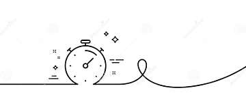 Timer Line Icon. Time Management Sign. Stopwatch. Continuous Line with Curl. Vector Stock ...