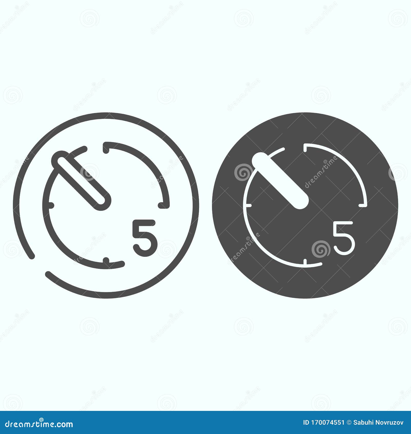 Timer Line and Solid Icon. Stopwatch Vector Illustration Isolated on ...
