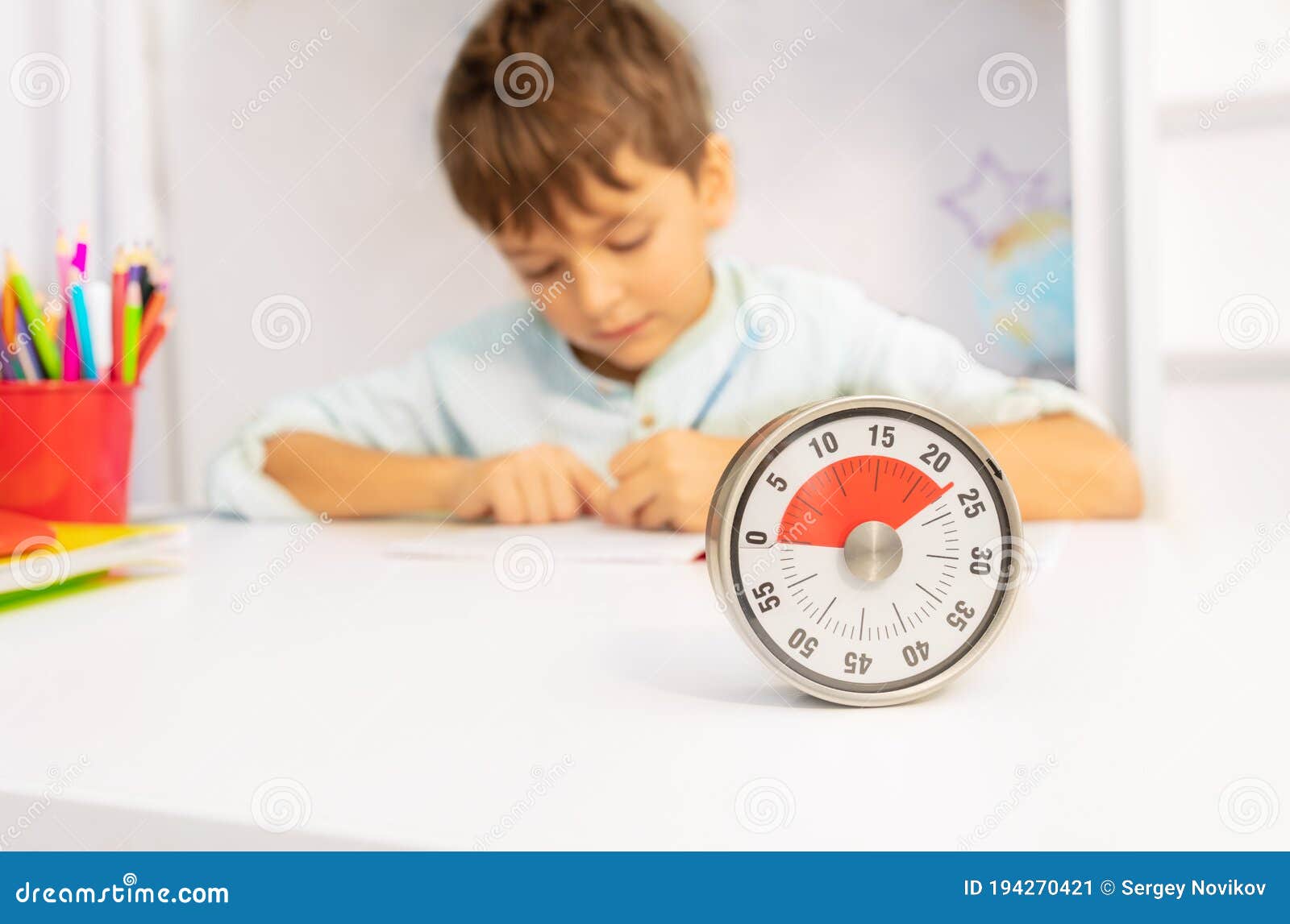 Classroom Timer Clock On The Blackboard In A Japanese School. Royalty ...