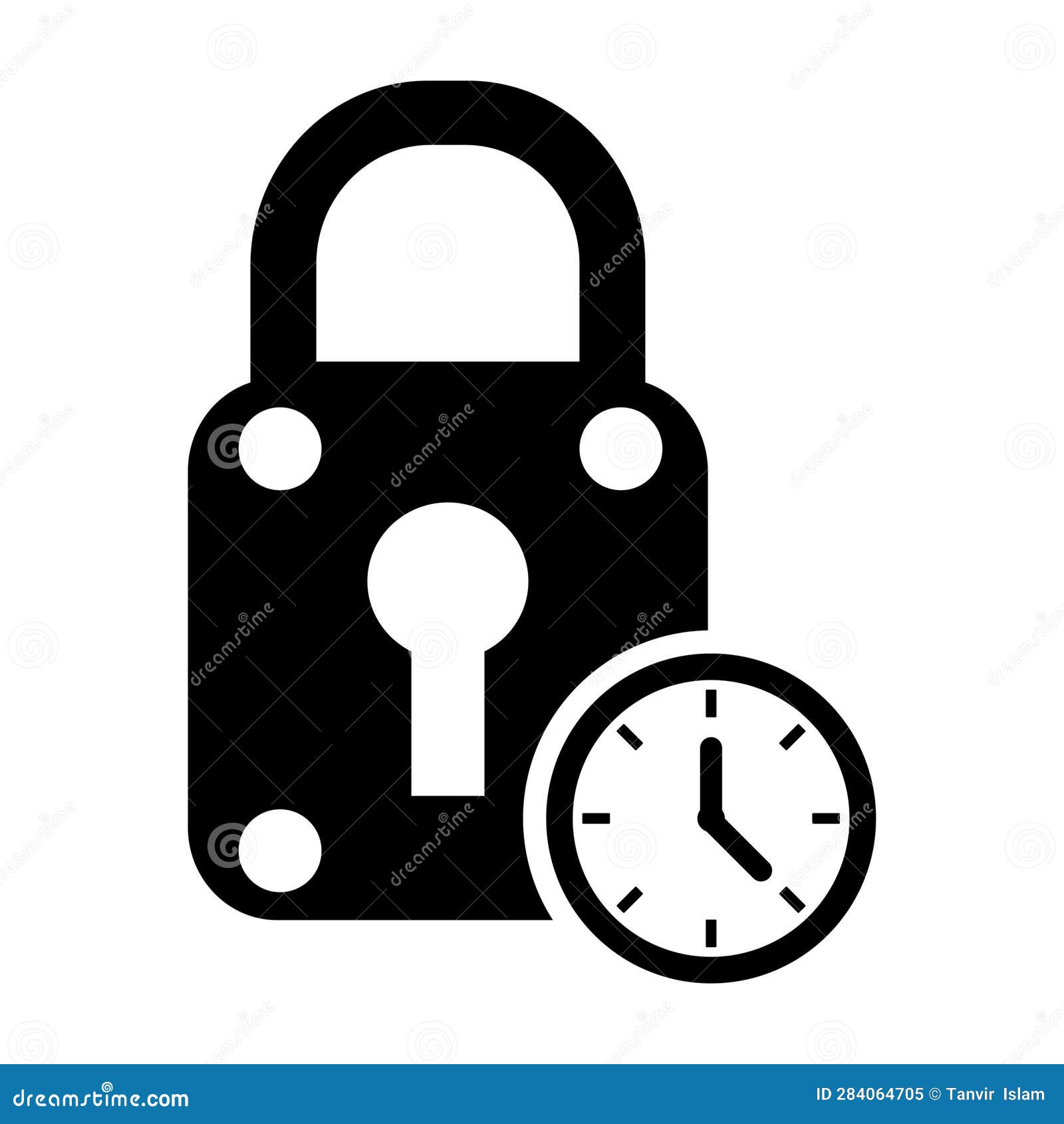 Timer Lock Icon stock vector. Illustration of clock - 284064705