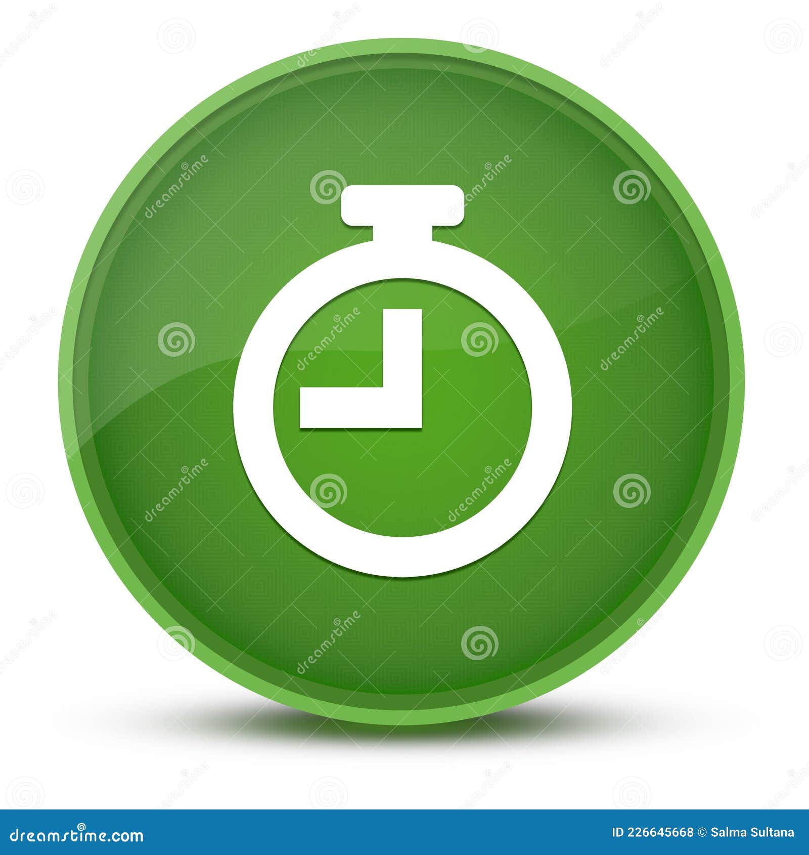 Timer Luxurious Glossy Green Round Button Abstract Stock Illustration ...