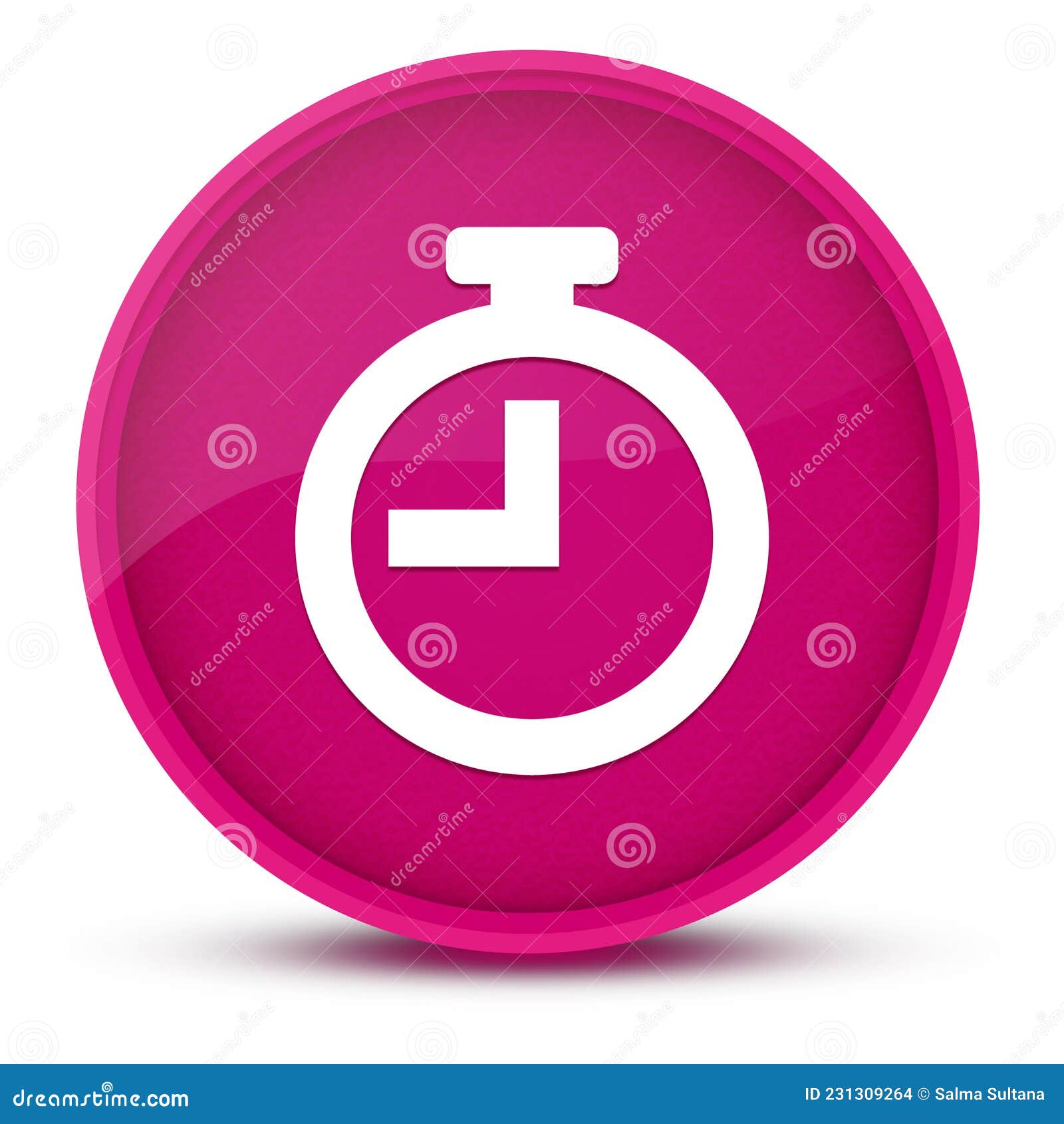 Timer Luxurious Glossy Pink Round Button Abstract Stock Illustration ...