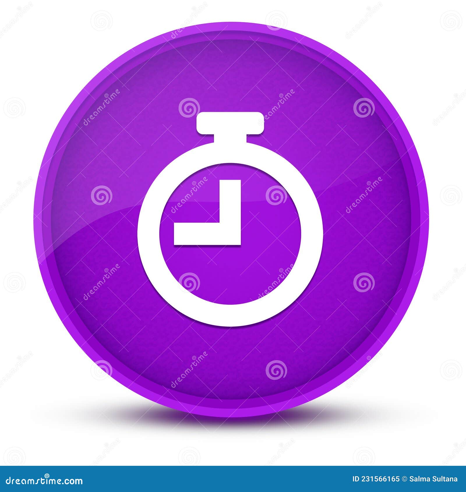 Timer Luxurious Glossy Purple Round Button Abstract Stock Illustration ...