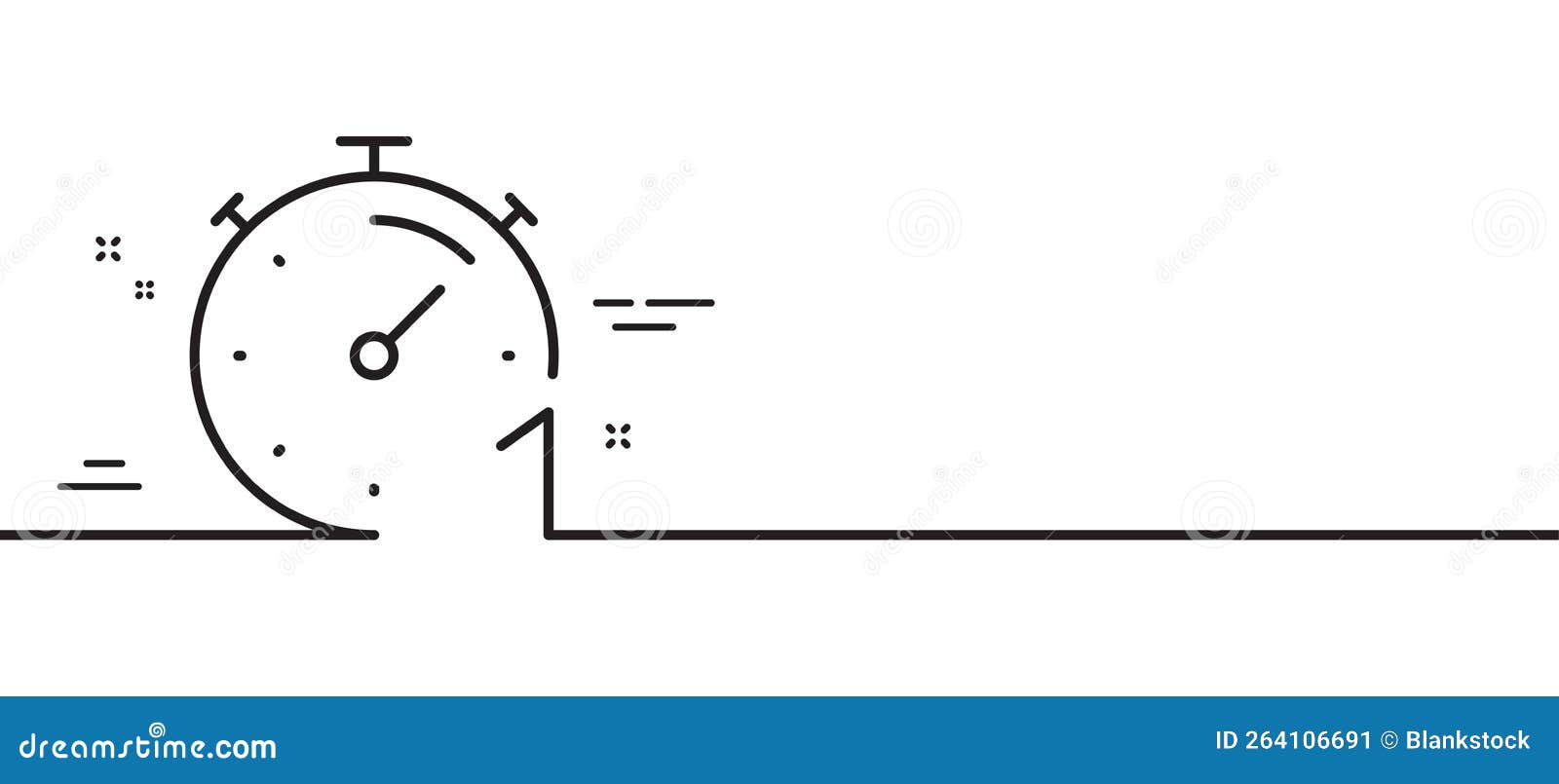 Timer 1 Minute Line Icon. Stopwatch Time Sign. Vector Stock Vector ...