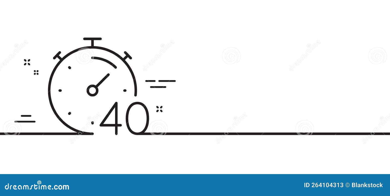 Timer 40 Minutes Line Icon. Stopwatch Time Sign. Vector Stock Vector ...