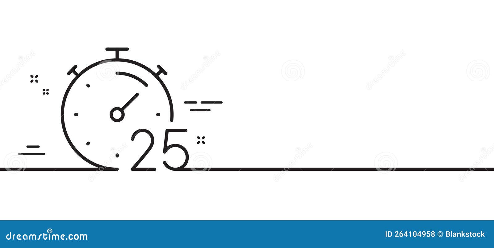 Timer 25 Minutes Line Icon. Stopwatch Time Sign. Vector Stock Vector ...