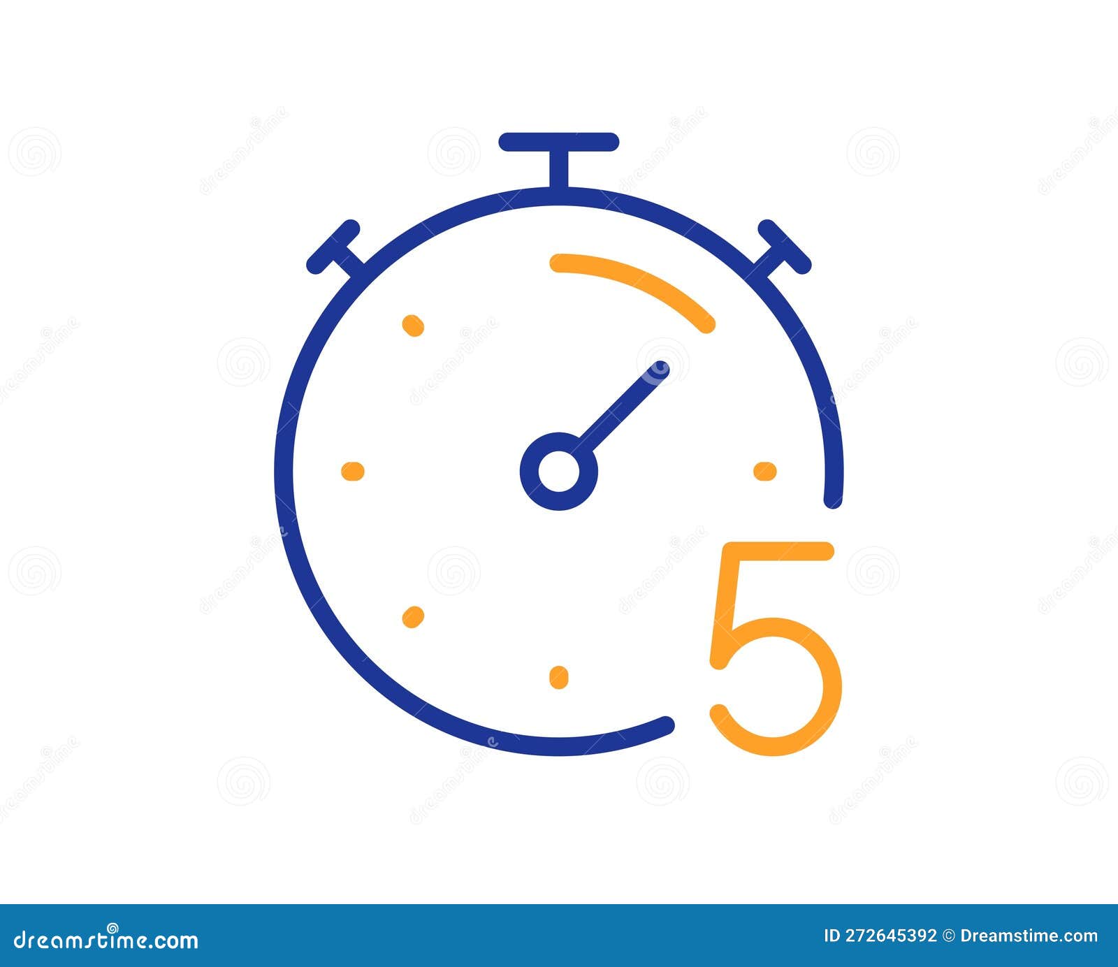 Timer 5 Minutes Line Icon. Stopwatch Time Sign. Vector Stock Vector ...