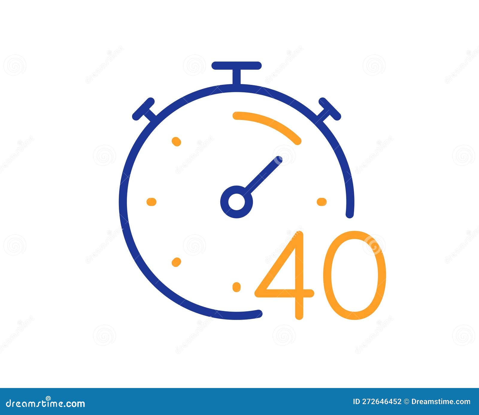 Timer 40 Minutes Line Icon. Stopwatch Time Sign. Vector Stock Vector ...