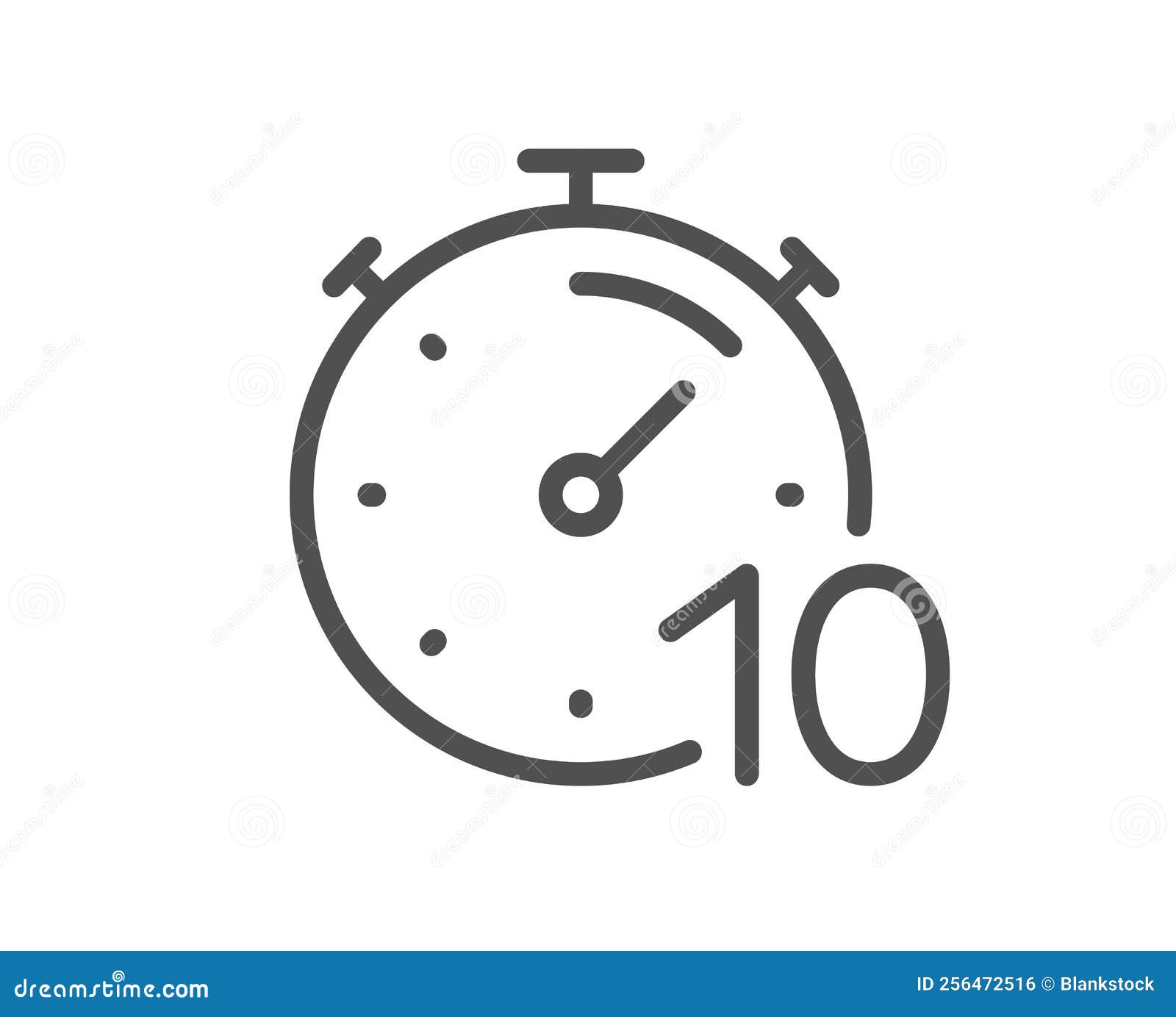 Timer 10 Minutes Line Icon. Stopwatch Time Sign. Vector Stock Vector ...